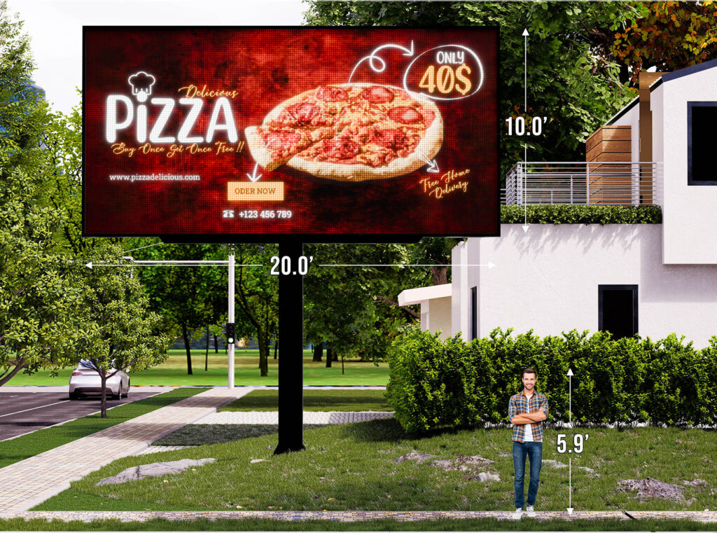 Single Sided Outdoor 10x20 LED Sign 10mm - Maximize Advertising Impact