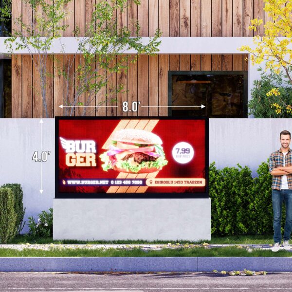 Single Sided 4x8 Outdoor LED Sign - High Resolution 5K-6mm