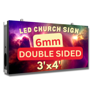 Double Sided 3x4 Outdoor LED Church Sign - Full Color 5K-6mm Resolution
