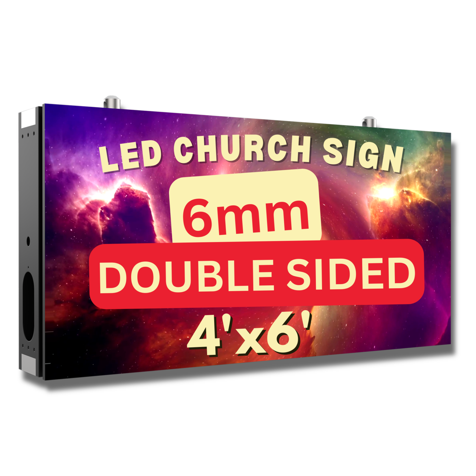 Double Sided 4x6 Outdoor LED Church Sign - 6mm Resolution
